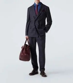 Brunello Cucinelli Checked Cashmere And Wool Suit