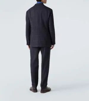 Brunello Cucinelli Checked Cashmere And Wool Suit