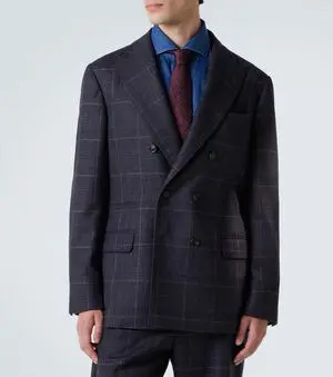 Brunello Cucinelli Checked Cashmere And Wool Suit