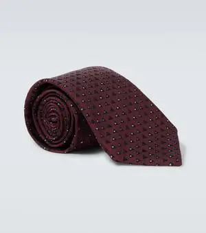Brunello Cucinelli Silk Jacquard Neck Tie - Burgundy