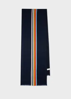 Paul Smith Dark Central Multi Stripe Scarf