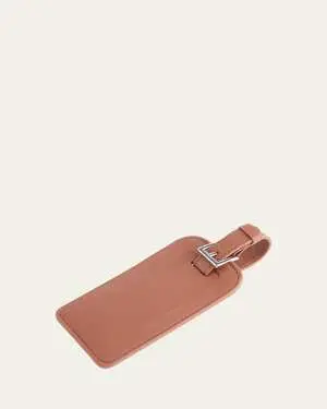 ROYCE NEW YORK Monogrammed Leather Luggage Tag, Personalized - Tan