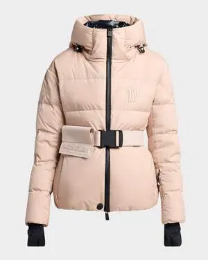 Moncler Bouquetin Hooded Down Ski Jacket - Pink