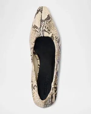 Bernardo Manu Snake-printed Leather Pumps - Multi