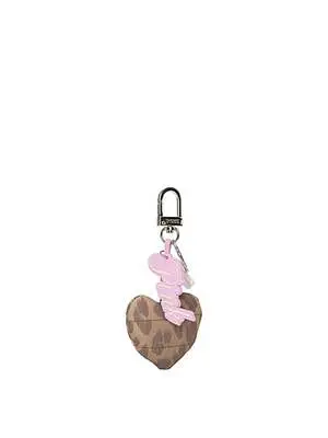 Pink Faux-fur Heart Keychain Charm - Print