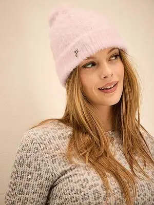 Pink Fuzzy Feels Beanie - Pink