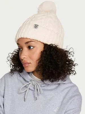 Victoria's Secret Cable-knit Pom Beanie - Beige