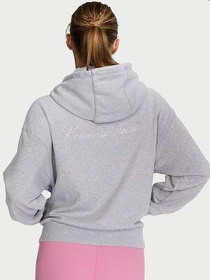 Victoria's Secret Angel Essentials Iconic Fleece Full-zip Hoodie - Grey