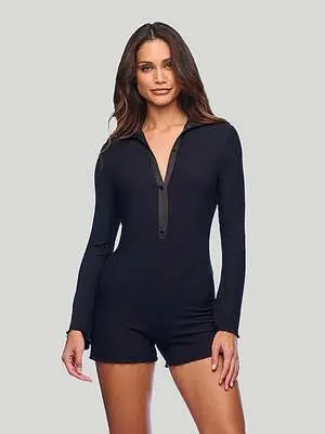 Victoria's Secret Cosabella Baciami Long-sleeve Romper - Black