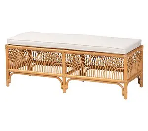 BALI & PARI Materra Natural Rattan Accent Bench - One-color