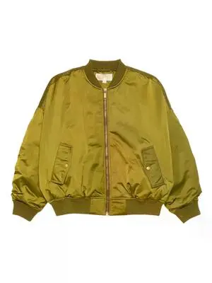 Michael Kors Satin Ciré Bomber Jacket