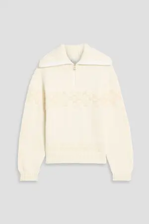 Bogner Elana Jacquard-knit Wool-blend Half-zip Sweater