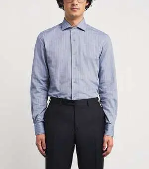 Corneliani Cotton Herringbone Shirt