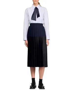 Sandro Mixed Media Midi Skirt