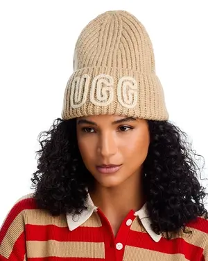 UGG Chunky Crafted Ribbed Beanie White Pepper