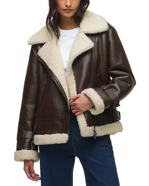 Hudson Jeans Faux Leather Sherpa Jacket