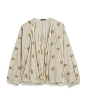 NOCTURNE Lightweight V-neck Printed Kimono - Open White