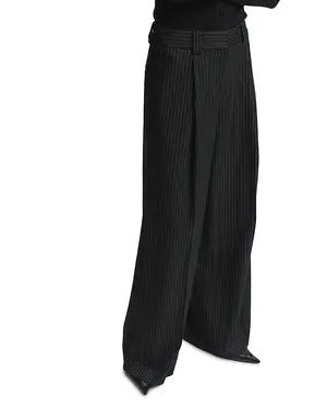 SAINT ART Pleated Pinstripe Pants