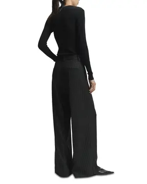 SAINT ART Pleated Pinstripe Pants