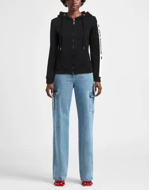 Moschino Cotton-elastane French Terry Zip-up Hoodie With Logo Detail - Black