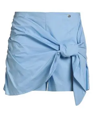 LIU •JO Woven Solid Cotton Shorts - Blue