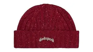 GODSPEED Logo Emblem Beanie - Burgundy Speckle