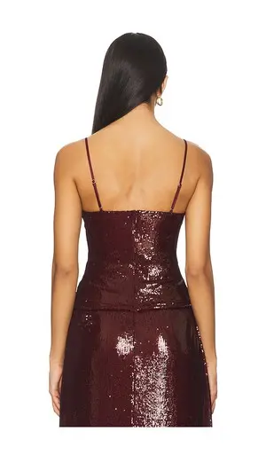 KATE BARTON Sequin Column Tank Top