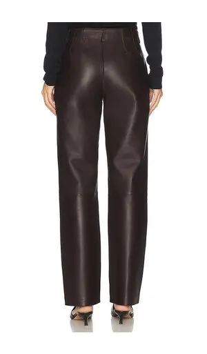 Theory Straight Classic Leather Pant