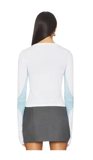 KATE BARTON Illusion Print Long Sleeve Zip-up Top