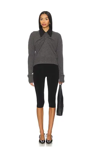 KATE BARTON Pinched Crewneck Sweater With Collar