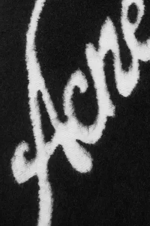 Acne Studios Frayed Logo Wool Scarf