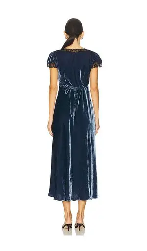 Rixo Clarice Velvet Midi Dress