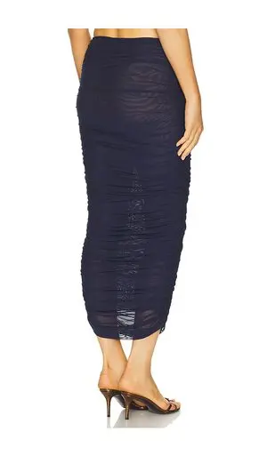 SEROYA Ada Ruched Skirt - Navy