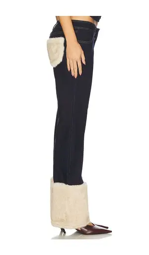 OW Desi Jeans With Faux Fur Accents