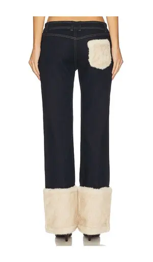 OW Desi Jeans With Faux Fur Accents