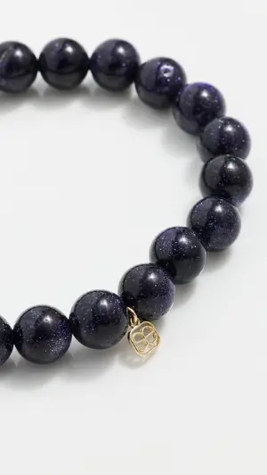 SYDNEY EVAN 14k Small Pave Starburst Charm Bracelet - Blue