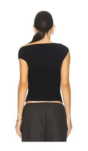 LESET Lauren Ruched Asymmetrical Top