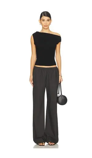 LESET Lauren Ruched Asymmetrical Top