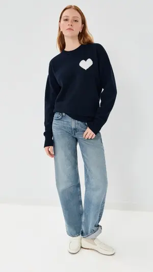 Sprwmn Cashmere Heart Logo Sweater