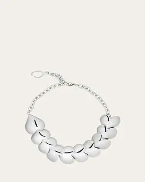 Oscar De La Renta Smooth Hearts Oversized Necklace - Silver