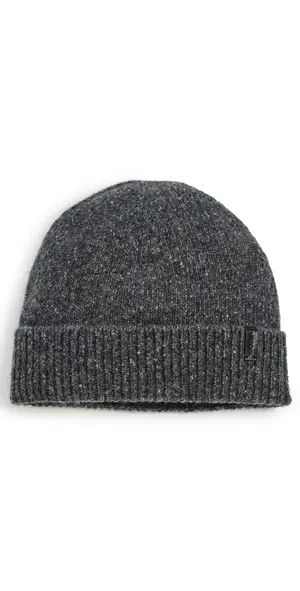 Vince Donegal Cashmere Jersey Cuffed Beanie - Charcoal