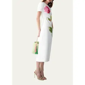Carolina Herrera Flower-print Crepe Midi Dress