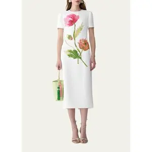 Carolina Herrera Flower-print Crepe Midi Dress