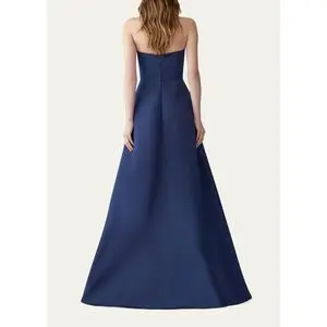 Carolina Herrera Strapless Floral Embroidered A-line Gown