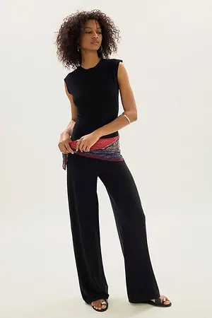 Norma Kamali Sleeveless Muscle-cut Wide-leg Jumpsuit