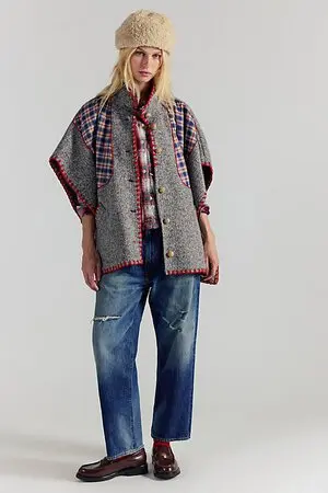 COPPELIA Evermore Plaid Poncho