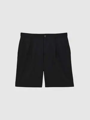 LES DEUX Twill Pleated Suiting Shorts - Black