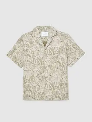 LES DEUX Cotton-blend Jacquard Shirt
