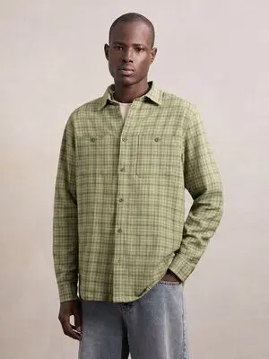 LES DEUX Stretch-cotton Check Shirt