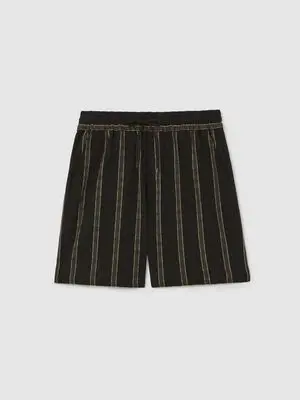 LES DEUX Textured Stripe Shorts